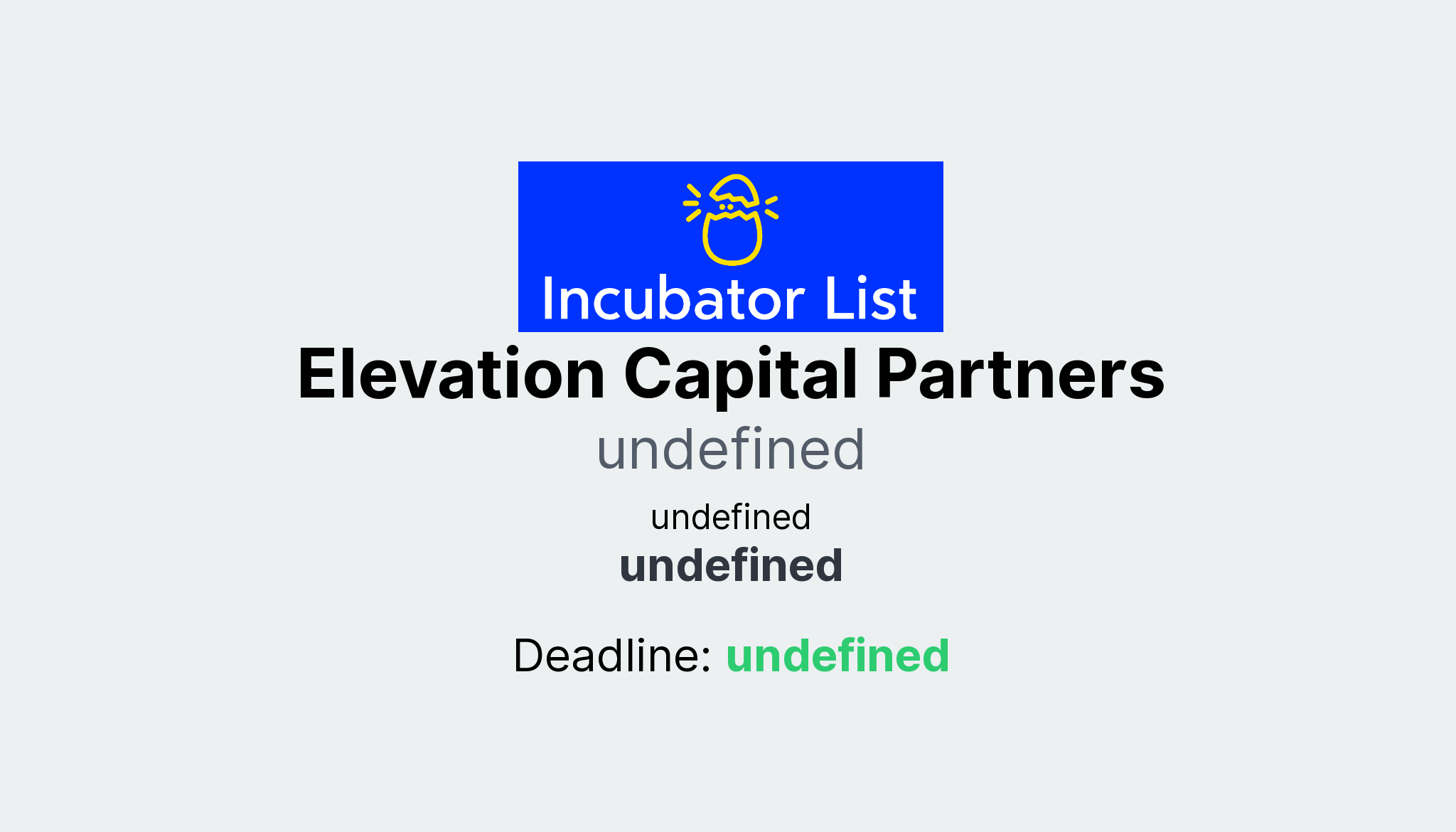 Elevation Capital Partners - Key Information